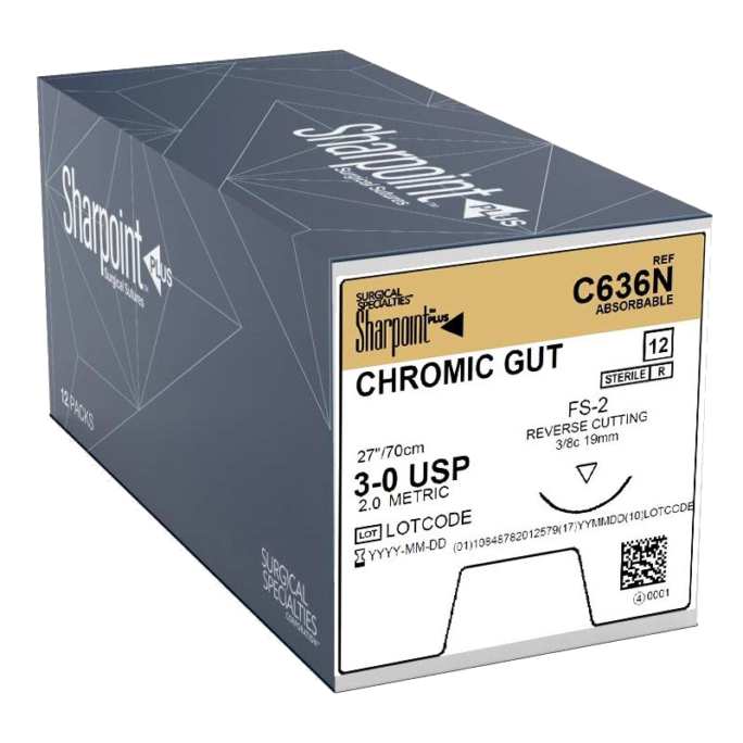 Chromic Gut 3-0 Natural 1x70cm FS-2 - Surgical Specialties